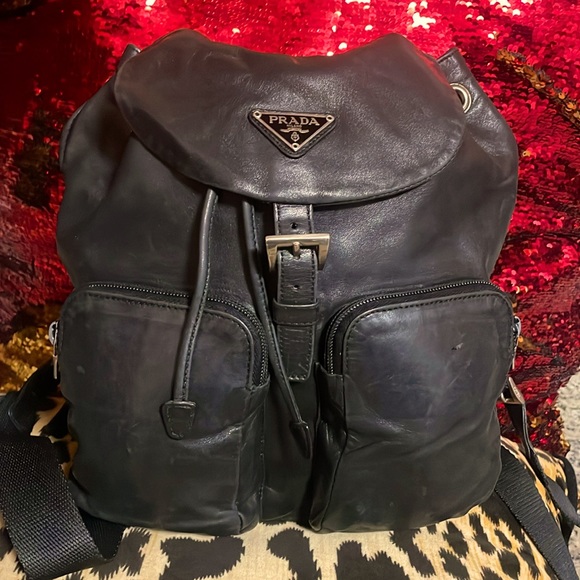 Prada | Bags | Authentic Prada Leather Medium Backpack Womens Backpack ...
